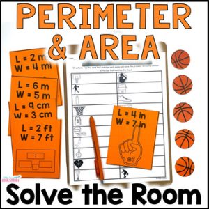 Area and Perimeter Solve the Room Cards - Basketball Theme Math ...