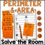 Area and Perimeter Solve the Room Cards – Basketball Theme Math Activity