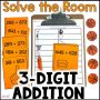3 Digit Addition Game Solve the Room – Basketball Math Activity