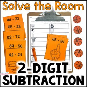 2 Digit Subtraction Regrouping Solve the Room – Basketball Theme ...