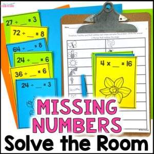 Unknown Number in Multiplication & Division Equations Solve the Room ...