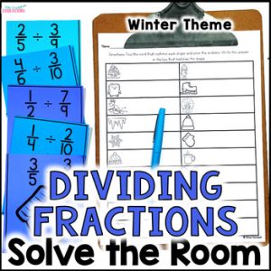 Dividing Fractions Game – Solve the Room – Winter Math Center – Chloe ...