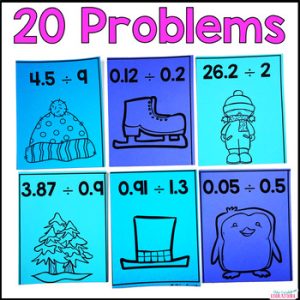 Dividing Decimals Game - Solve the Room - Winter Math Center | Chloe ...