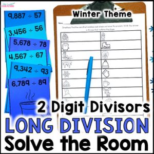 Long Division Games with 2 Digit Divisors Solve the Room – Winter Math ...