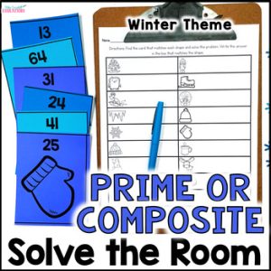 Prime and Composite Numbers – Solve the Room Winter Math Activity