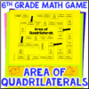 Area of Quadrilaterals Worksheet and Game 6th Grade Math Review Station ...