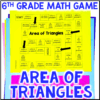 Area of Triangles Hands On Game 6th Grade Math Spiral Review Activity ...