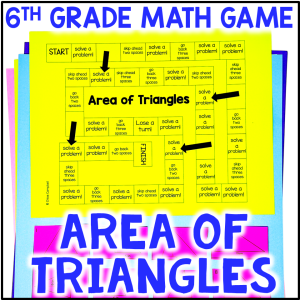 Area of Triangles Hands On Game 6th Grade Math Spiral Review Activity ...