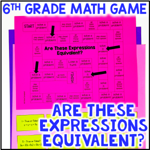 Equivalent Expressions Activity Combining Like Terms Game for 6th Grade ...