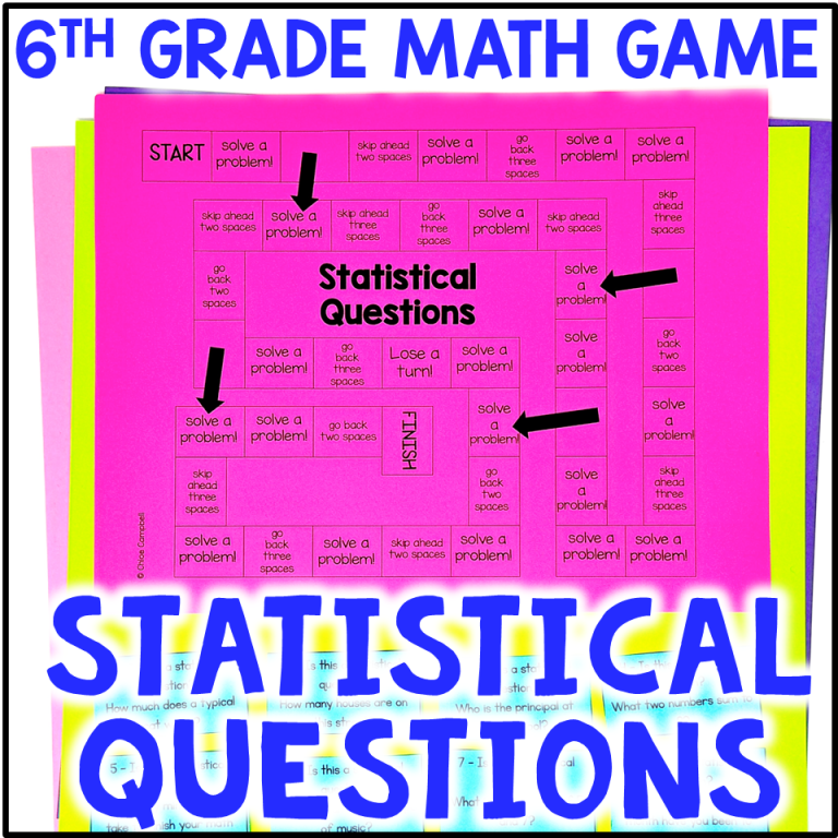 Statistical Questions Activity – 6th Grade Data and Statistics Practice ...