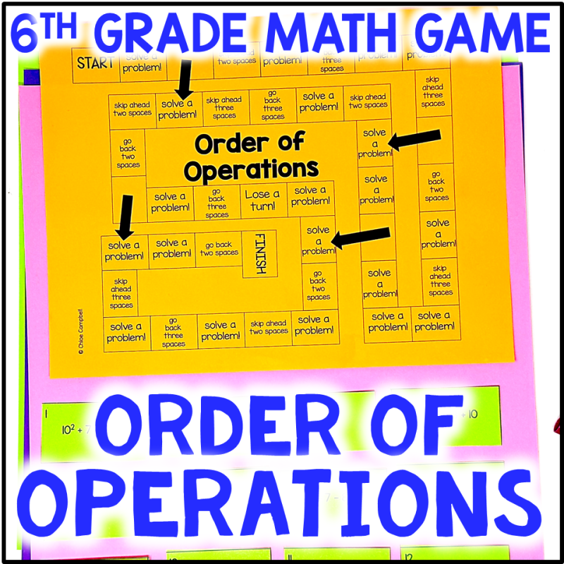 Order of Operations Game for 6th Grade Math Review – PEMDAS Practice ...