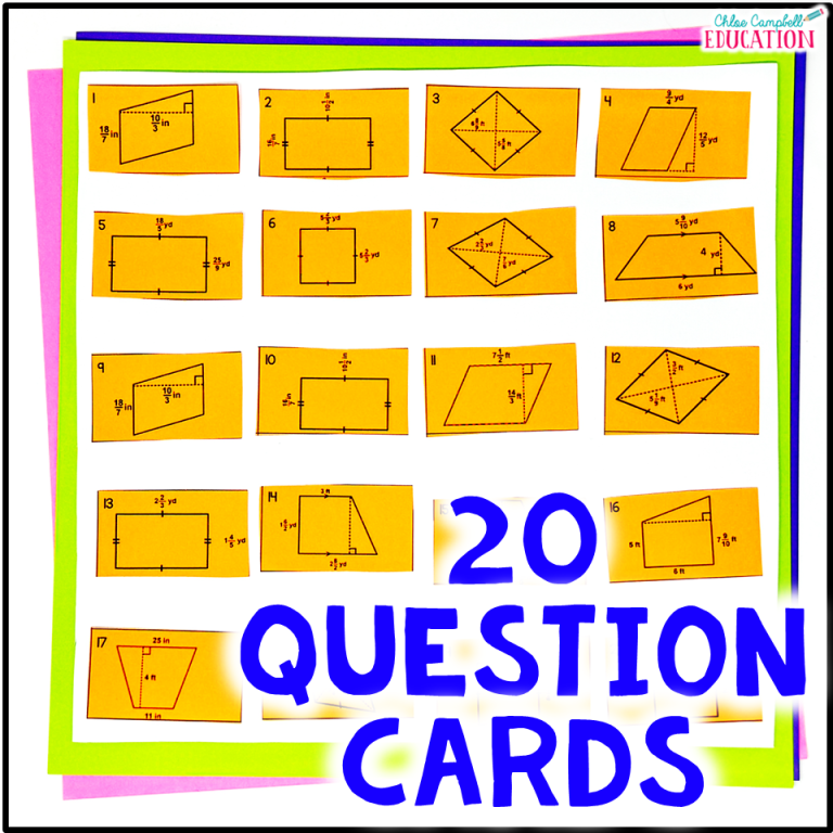 Area of Quadrilaterals Worksheet and Game 6th Grade Math Review Station ...