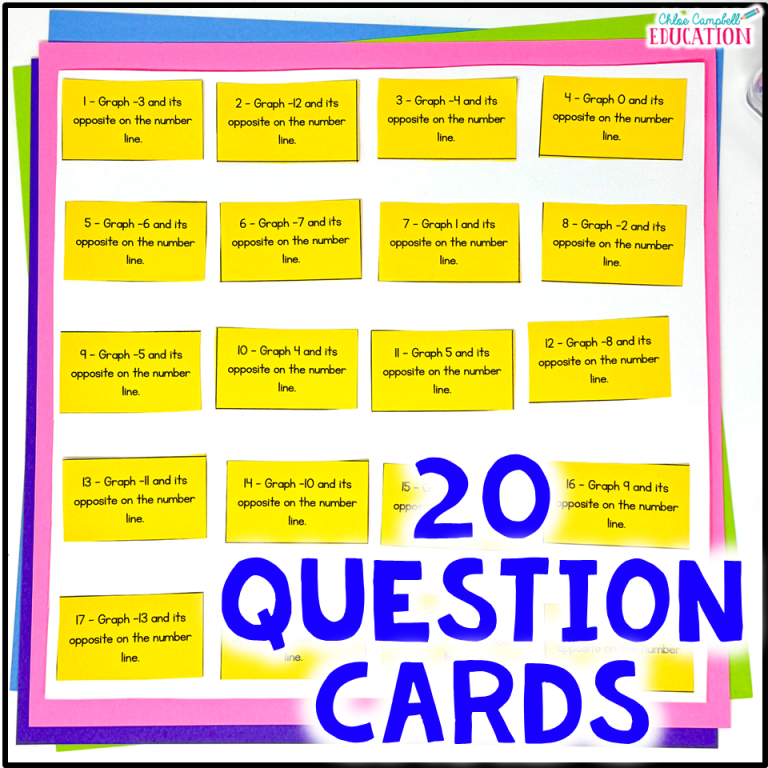 Integers on a Number Line Positive & Negative Numbers Math Game with ...