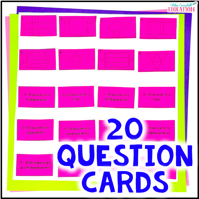 Surface Area of 3D Shapes Using Nets Station Game – 6th Grade Geometry ...