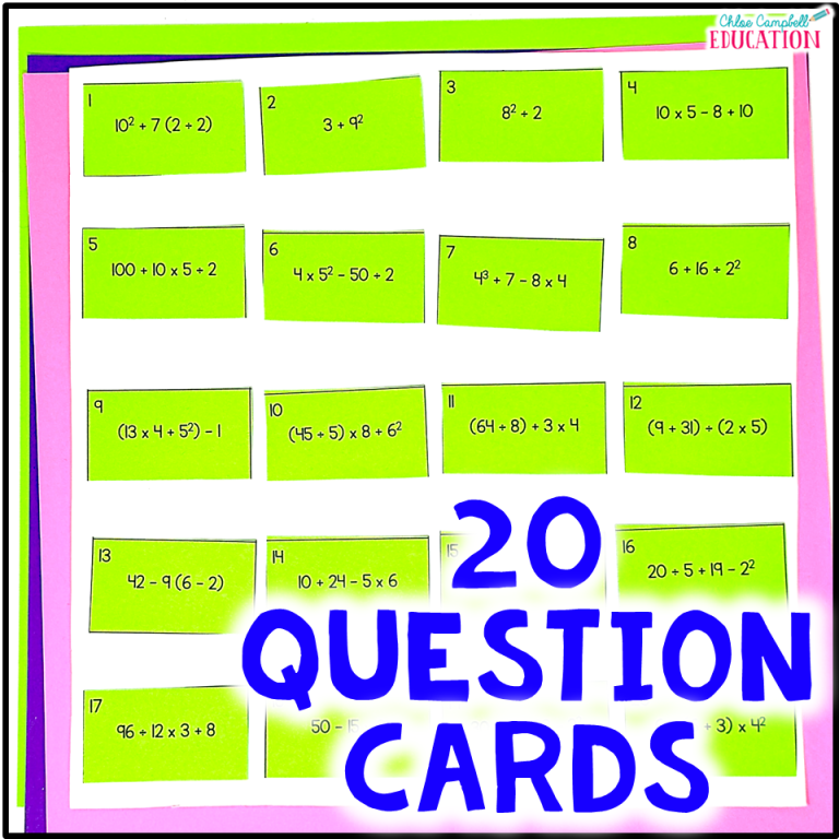 Order of Operations Game for 6th Grade Math Review – PEMDAS Practice ...