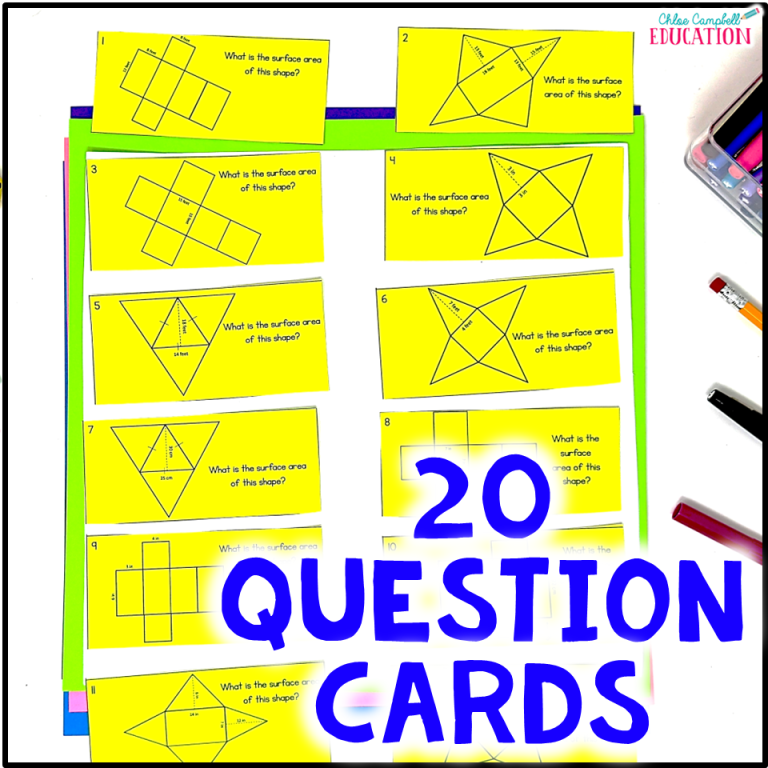 Surface Area of Nets Activity 3D Shapes Nets – 6th Grade Math Spiral ...