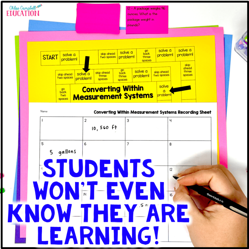 Measurement Conversions 6th Grade – Metric and Customary Units – Word ...