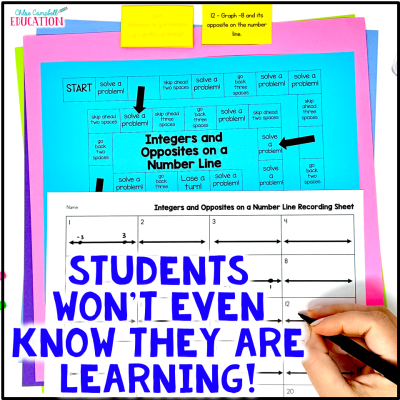 Integers on a Number Line Positive & Negative Numbers Math Game with ...
