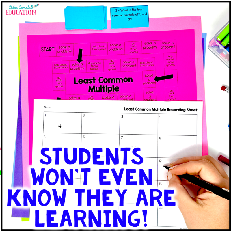 LCM Math Review Activity – Least Common Multiple Game – Fraction Game ...