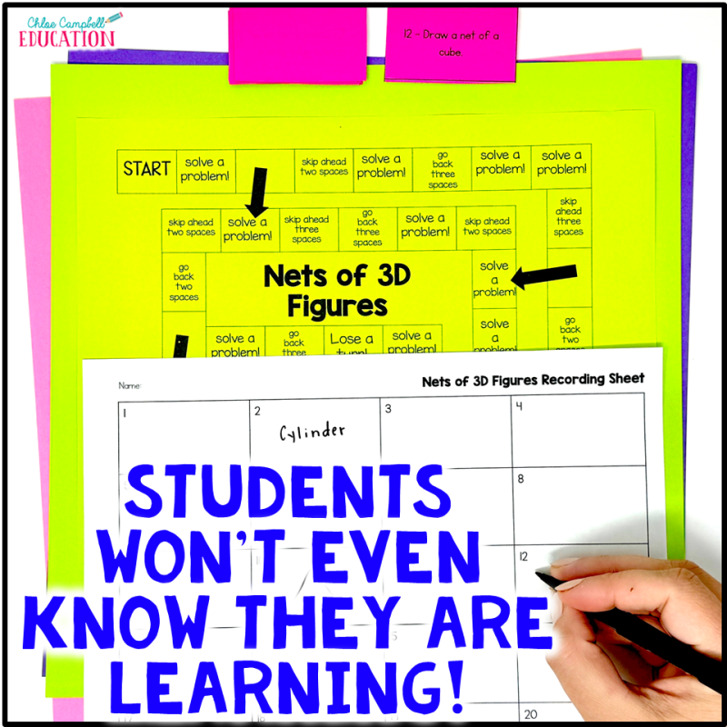 Surface Area of 3D Shapes Using Nets Station Game – 6th Grade Geometry ...