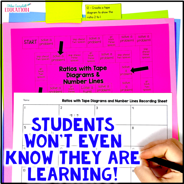 Tape Diagram Ratios Game – Double Number Line – Proportional ...