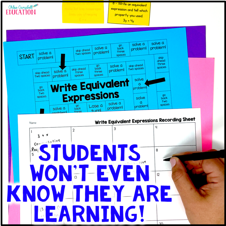 Generate Equivalent Expressions Using Math Properties Game for 6th ...