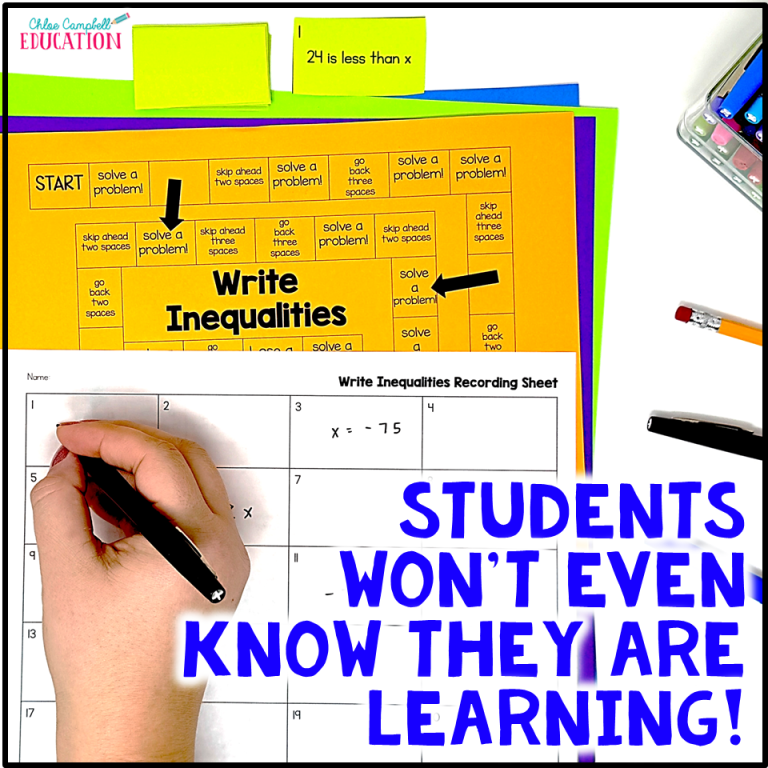 Writing One Step Inequalities Game – Inequalities Review Practice for ...