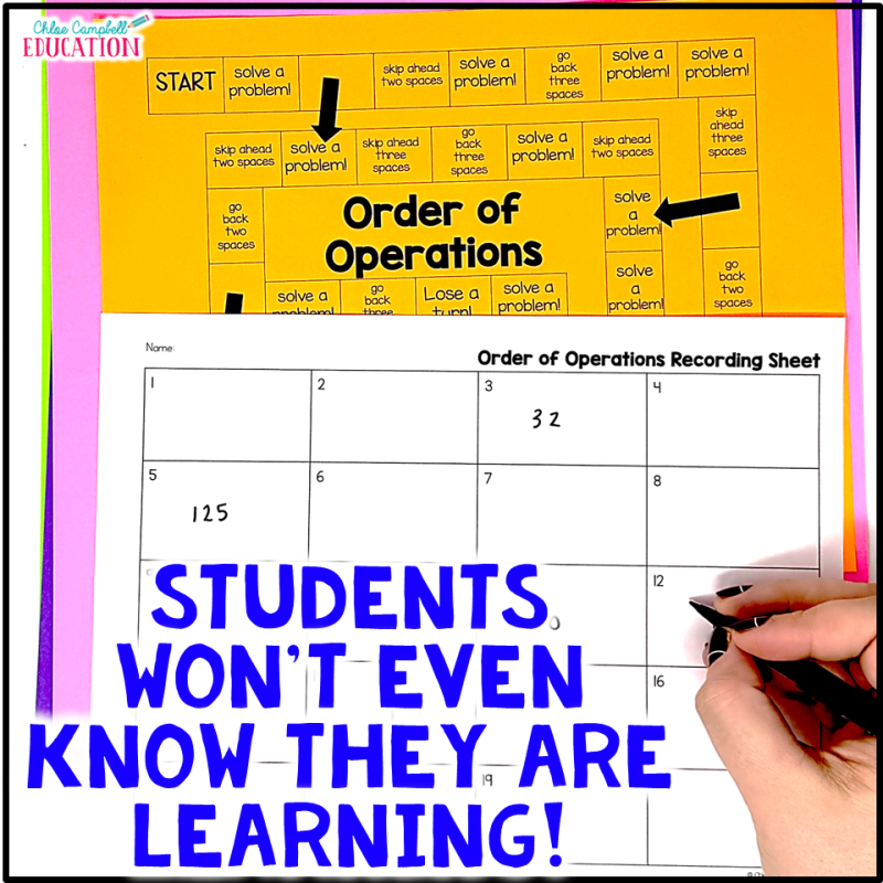 Order of Operations Game for 6th Grade Math Review – PEMDAS Practice ...