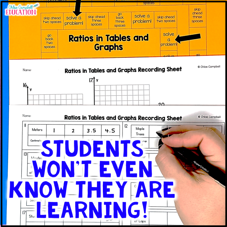 Ratios in Tables & Graphing Ratios Game – 6th Grade Math Spiral Review ...