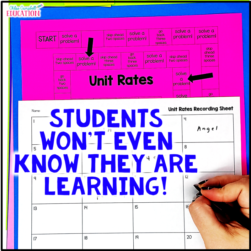 Unit Rate Activity – Unit Rates Word Problems Math Game – 6th Grade ...