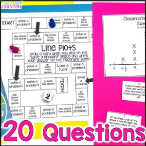 Line Plots with Fractions Word Problems Activity 4th Grade Measurement ...