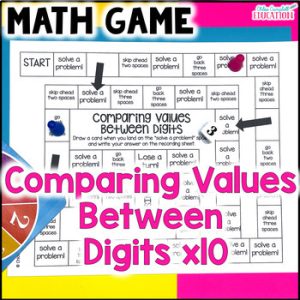 4th Grade Tens Times Greater Place Value Relationships Game Task Cards ...