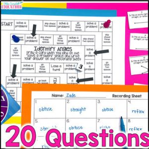 Identifying & Classifying Types of Angles Game 4th Grade Geometry Acute ...