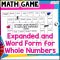Writing Whole Numbers in Word & Expanded Form Place Value Game 4th ...
