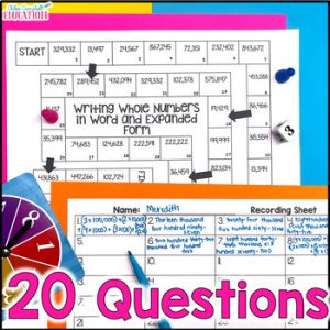 Writing Whole Numbers in Word & Expanded Form Place Value Game 4th ...