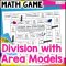 Division With Area Models Activity Divide 4 Digit by 1 Digit Game for ...