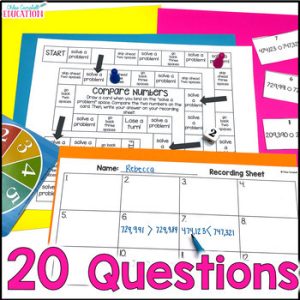 Comparing Whole Numbers Place Value Activity 4th Grade Math Game ...