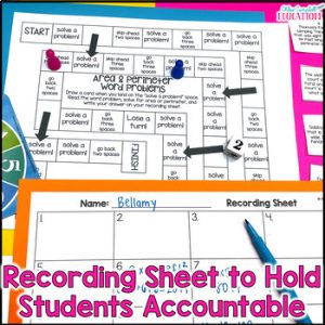 Real World Math Area & Perimeter Word Problems Review Game – 4th Grade ...