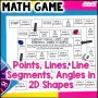 Identify Points Lines Line Segments & Angles 2D Shapes Game 4th Grade ...