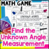Find the Unknown Missing Angle Measurements Game 4th Grade Math Review ...