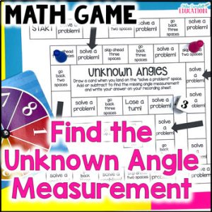 Find the Unknown Missing Angle Measurements Game 4th Grade Math Review ...