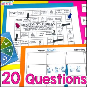 4th Grade Add Fractions & Equivalent Fractions with Denominators 10 & 100 Game – Chloe Campbell ...