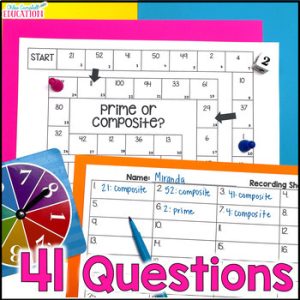 Prime & Composite Numbers Board Game Hands On 4th Grade Math Review ...