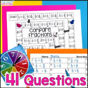 Comparing Fractions in 4th Grade Game Compare Fractions Review Activity ...
