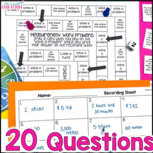 Measurement Word Problems Game for 4th Grade – Distance Time Money Mass ...