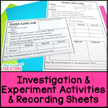 Experiment vs. Investigation - Paper Airplane Scientific Method ...