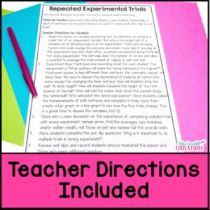 Repeated Trials Lesson - Scientific Method Activity - Experimental ...