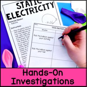 Static Electricity Experiment Activities & Worksheets Forms of Energy ...