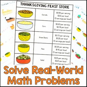 Plan a Thanksgiving Meal Feast Math Project – Add & Subtract Decimals ...