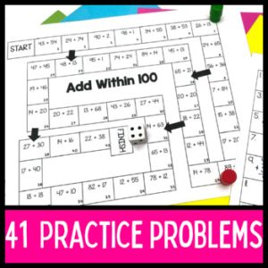 Adding Within 100 Game – Double Digit Addition 2nd Grade Math Review ...